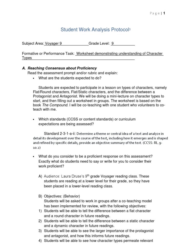 Student Work Analysis | PDF | Rubric (Academic) | Teachers