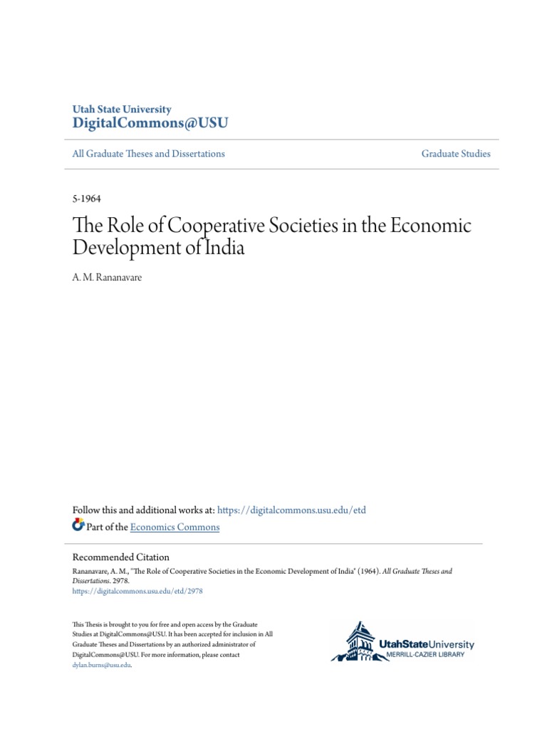 The Role of Cooperative Societies in The Economic Development of | PDF ...