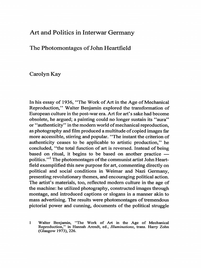 Art and Politics in Interwar Germany. The Photomontages of John ...