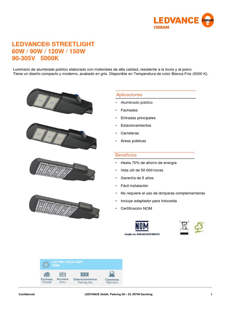 Ledvance Streetlight | PDF | Encendiendo | Ligero