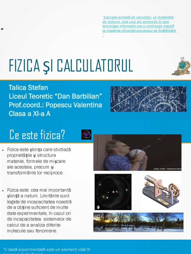 Fizica Si Calculatorul - Importanta Calculatorului in Fizica | PDF