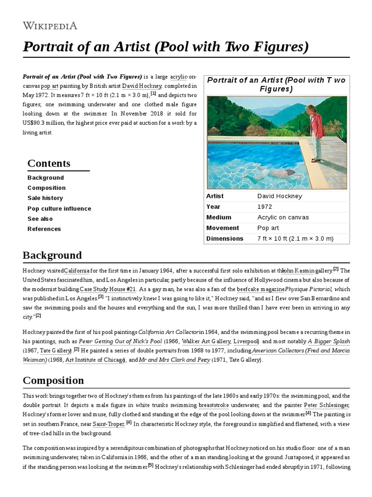 Portrait of An Artist (Pool With Two Figures) | PDF | Paintings ...