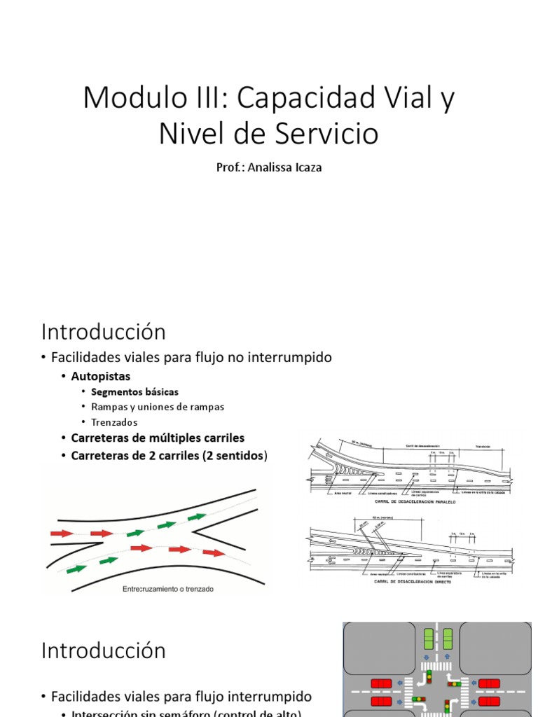 Capacidad Vial y Nivel de Servicio | PDF | Intersección (carretera) | La carretera