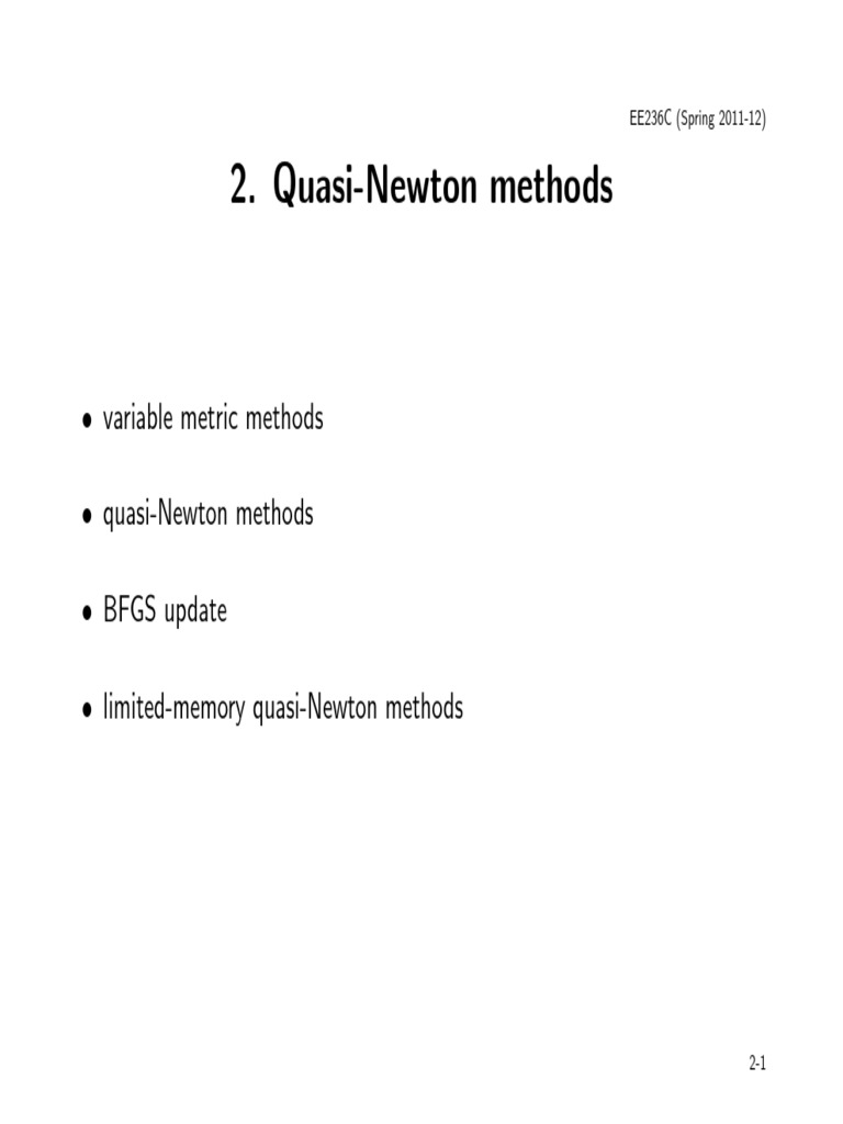 Quasi Newton PDF | PDF | Systems Theory | Mathematical Concepts