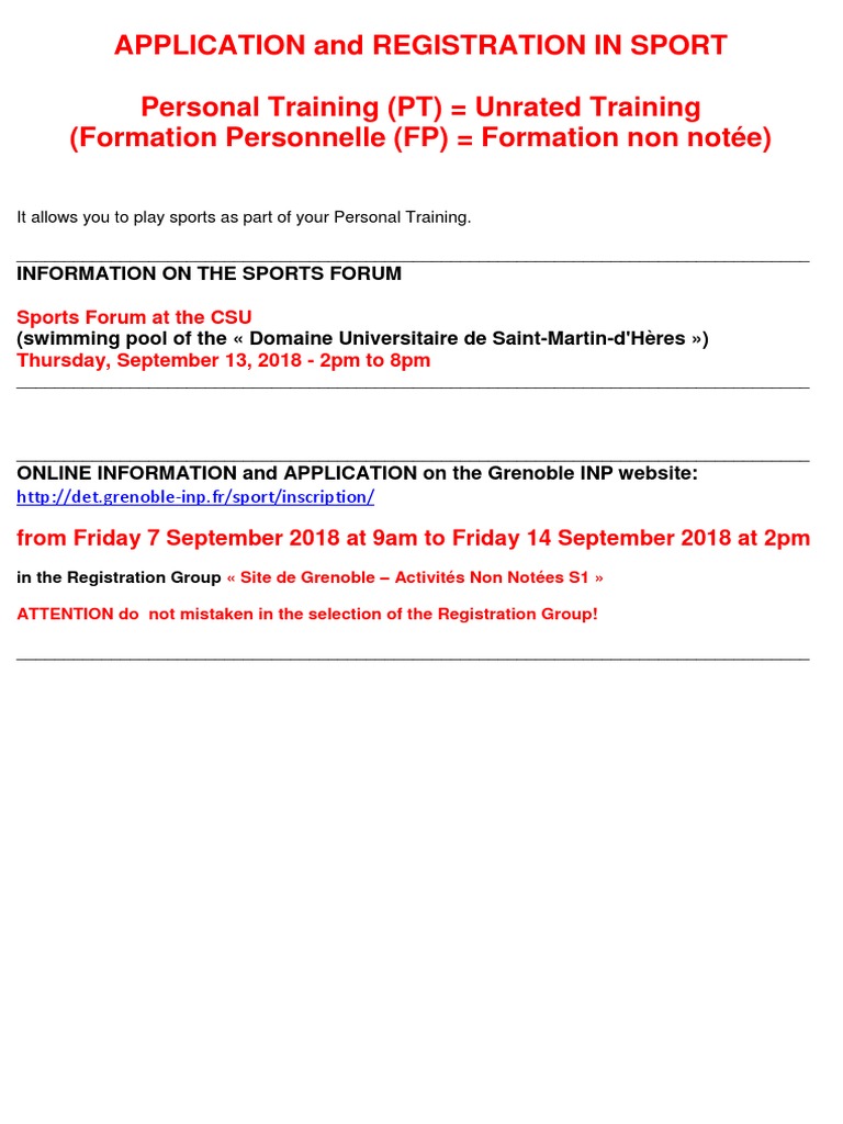 Sport - Application and Registration | PDF | Career & Growth