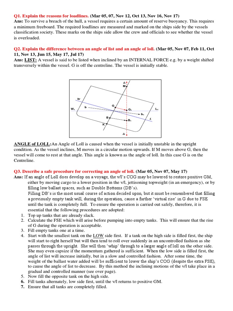 SQA Stability Theory | PDF | Buoyancy | Shipbuilding