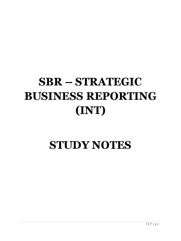 Sbr Study Notes 2018 Final Pdf International Financial