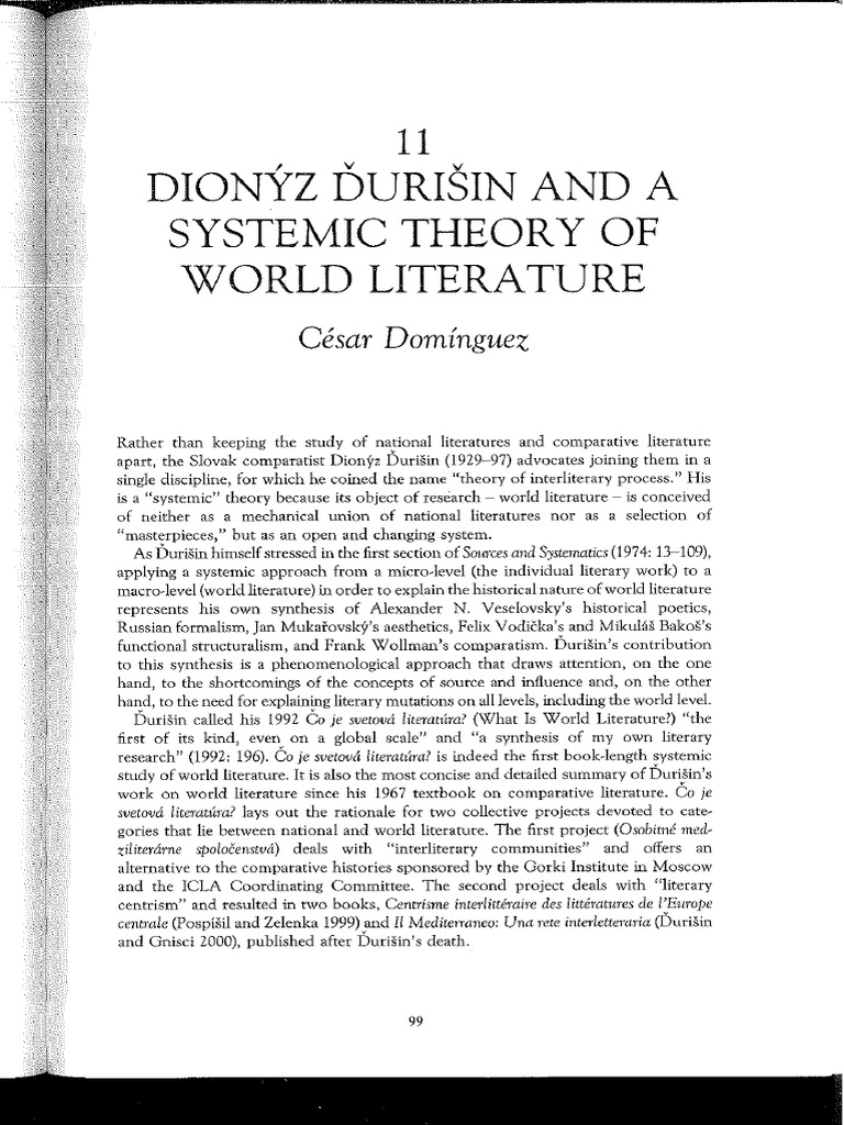 Dionyz Durisin and A Systemic Theory of PDF | PDF