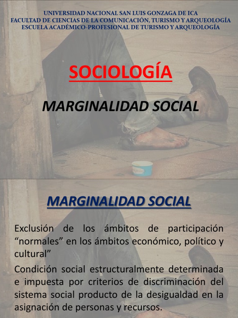 Semana 05 Marginalidad Social | PDF | Exclusión social | Sociedad