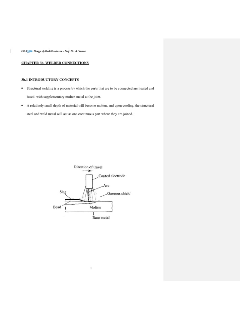 Chapter 3B. Welded Connections: CE4: Design of Steel Structures - Prof ...