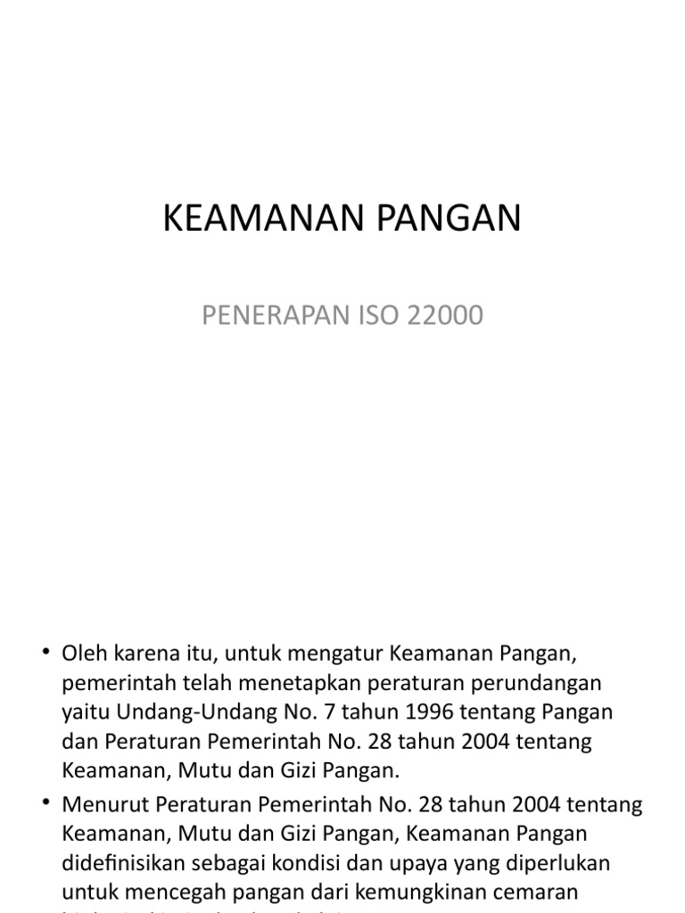 Keamanan Pangan Iso 22000 | PDF