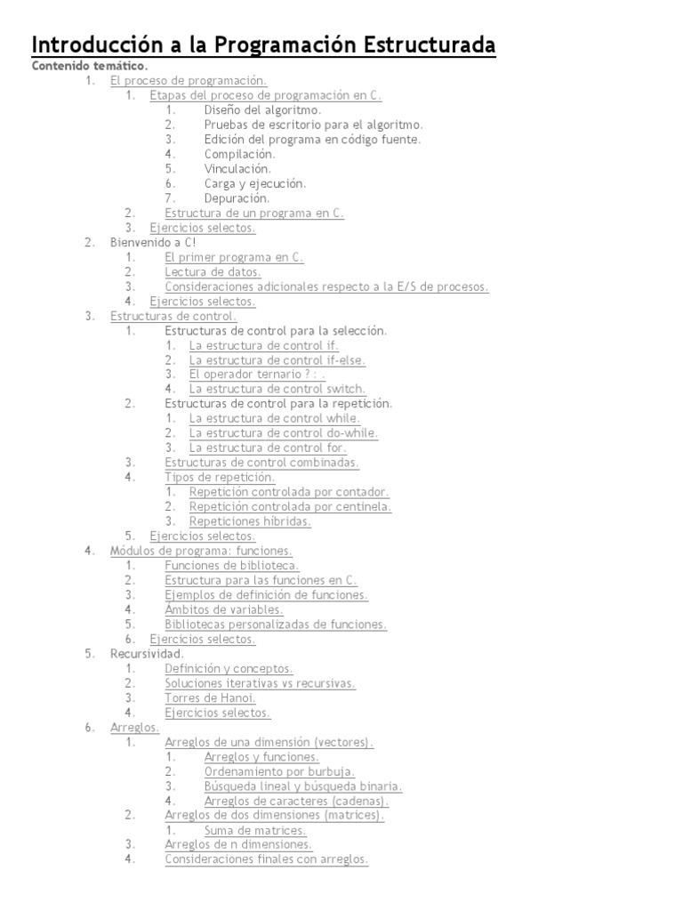 Introducción A La Programación Estructurada | PDF | Algoritmos ...