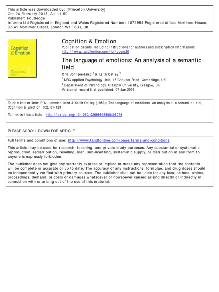 Language of Emotions PDF | PDF | Concept | Emotions