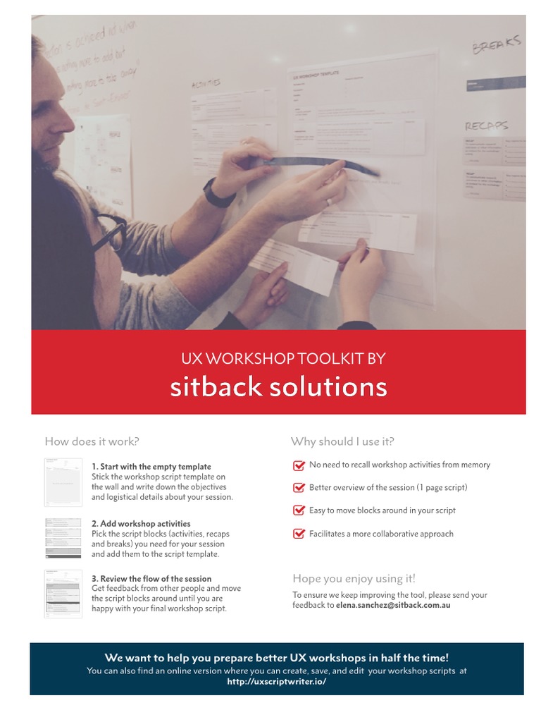 Sitback Ux Workshop Toolkit | PDF | Brainstorming | Psychological Concepts