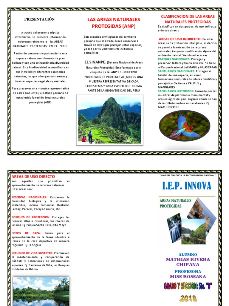 Triptico Mathias | PDF | Biodiversidad | Perú