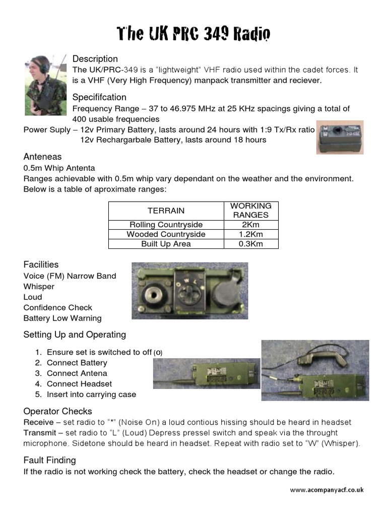 The UK PRC 349 Radio: Description | PDF