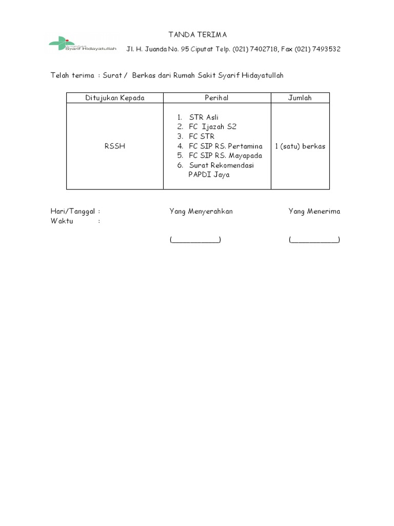 Tanda Terima Print | PDF