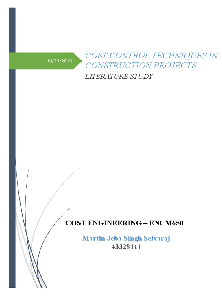 Cost Control Techniques in Construction Projects | PDF | Labour ...