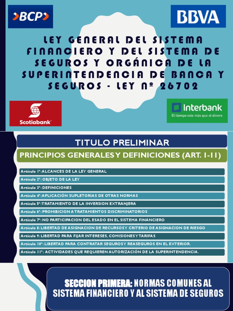 Ley General Del Sistema Financiero y Del Sistema Financiero | PDF | Seguro | Bancario