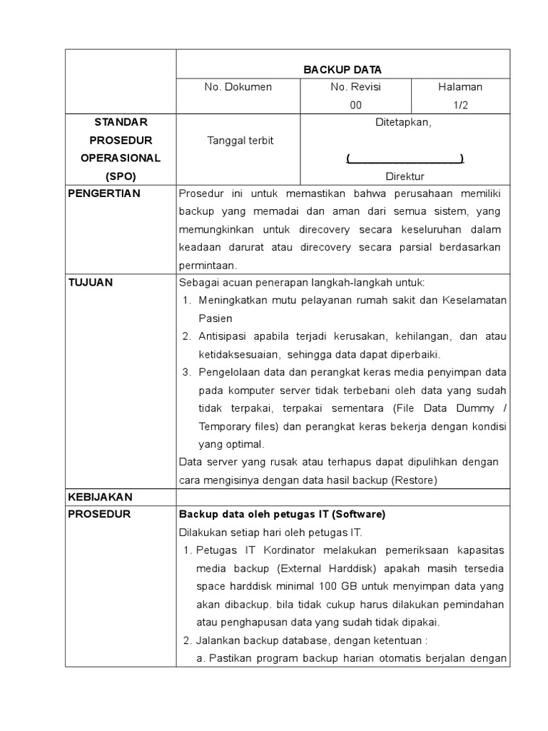Prosedur Backup Data | PDF | Komputer