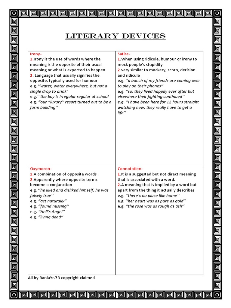 Literary Devices | PDF | Metre (Poetry) | Poetry