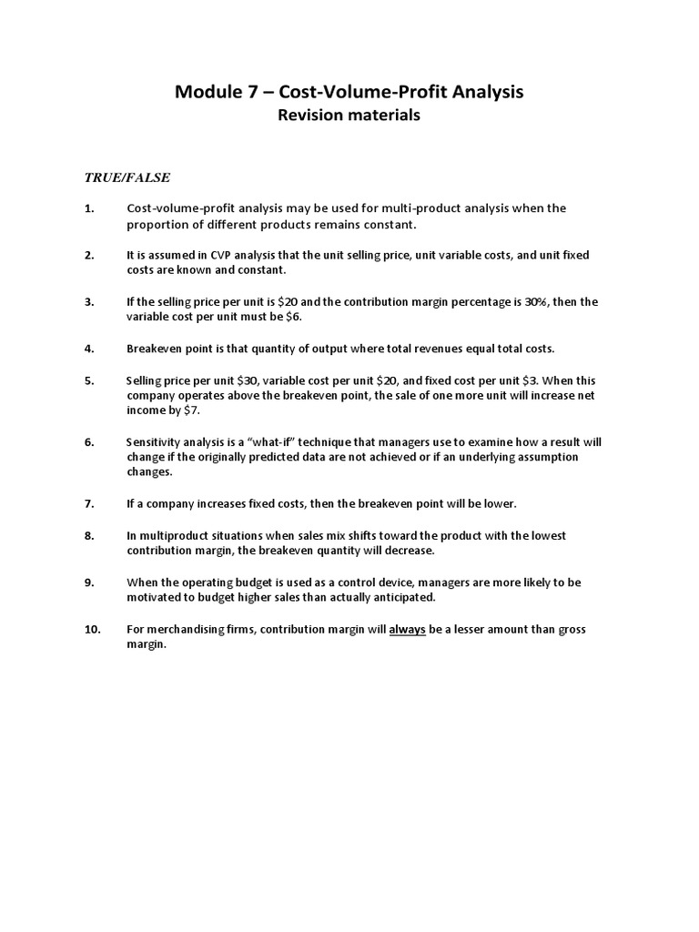 Revision Module 7 | PDF | Economies | Financial Accounting