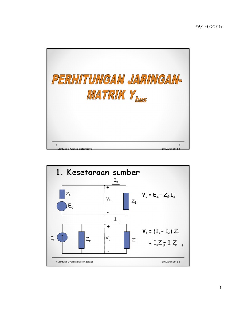 Hitung Jaringan (Matrik Ybus) | PDF