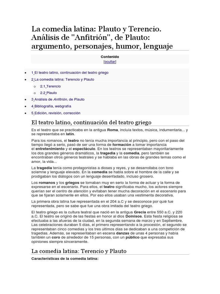La Comedia Latina' | PDF | Comedia | Teatro