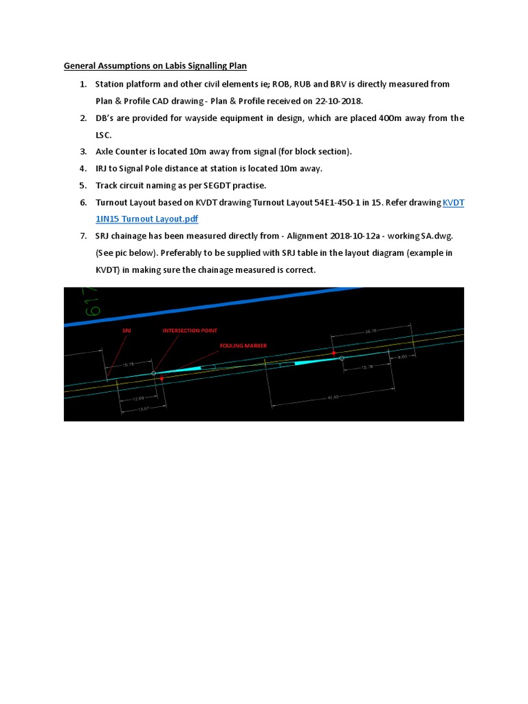 Assumption in Labis Signalling Plan | PDF | Rail Infrastructure | Rail ...