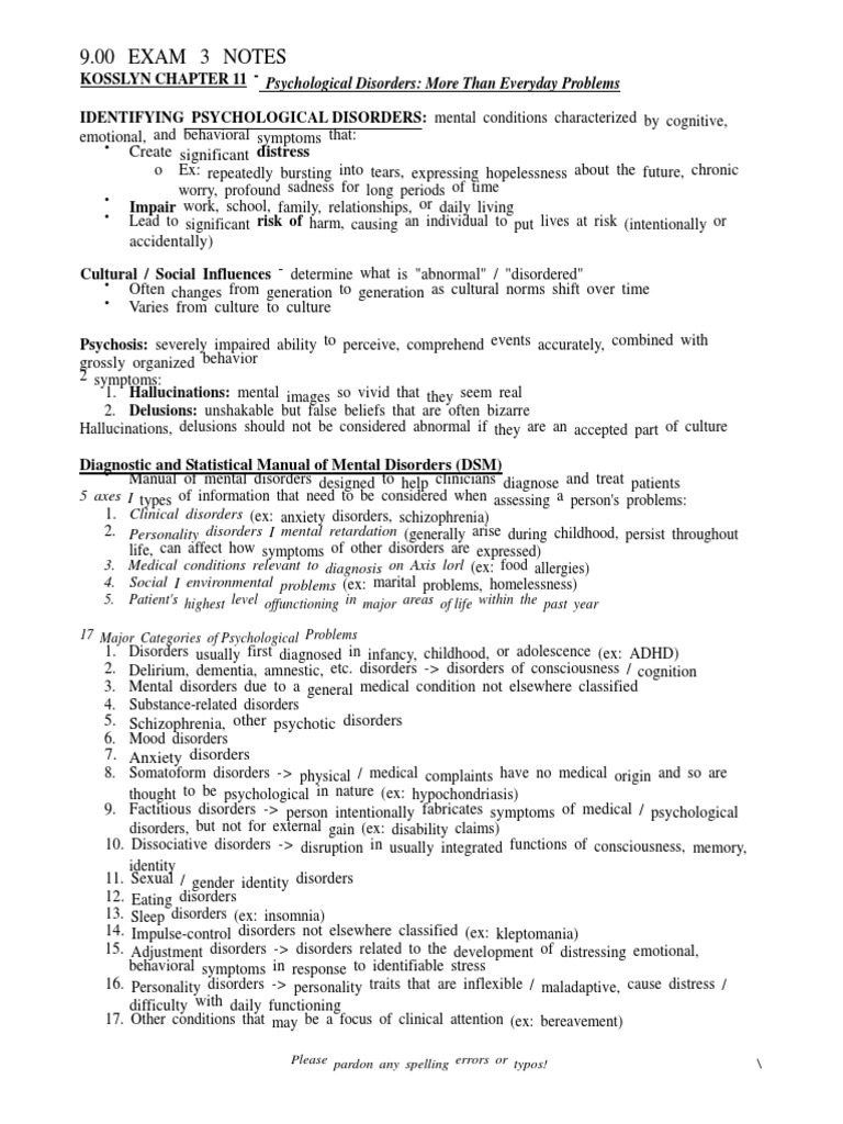 Psychopathology Outline | PDF | Mood Disorders | Psychological Trauma