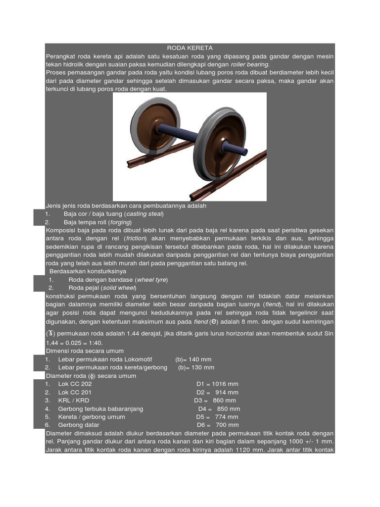 Dimensi dan Jenis Roda Kereta Api | PDF