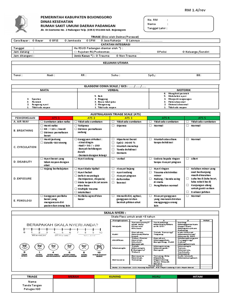 Lembar Triage Igd Ok Yes Logo Lama | PDF