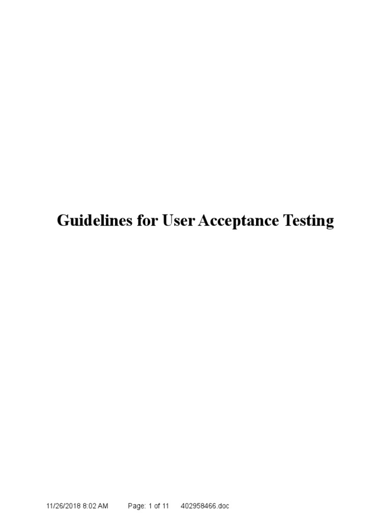 Guidelines For User Acceptance Testing | PDF | Information Technology ...