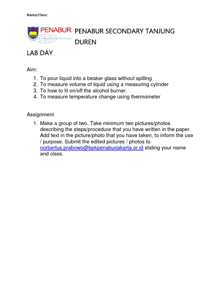 Lab Day Procedures for PENABUR Tanjung Duren | PDF | Career & Growth ...