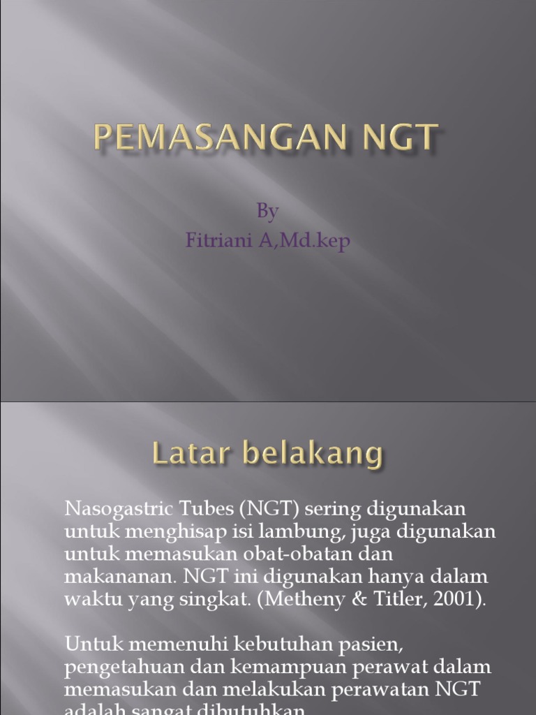 Pemasangan NGT | PDF