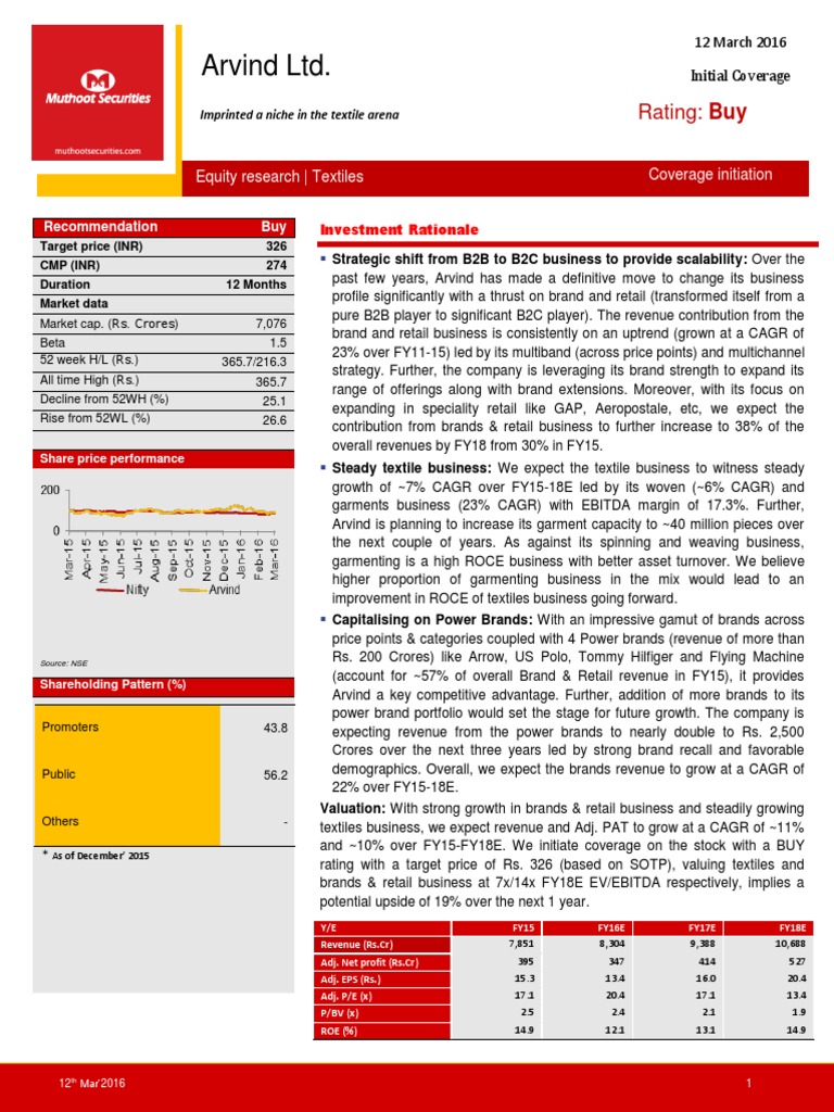 Arvind LTD | PDF | Retail | Brand