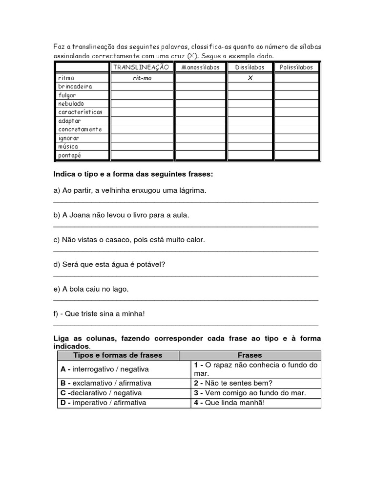 Classificação e análise morfossintática de palavras e frases | PDF ...