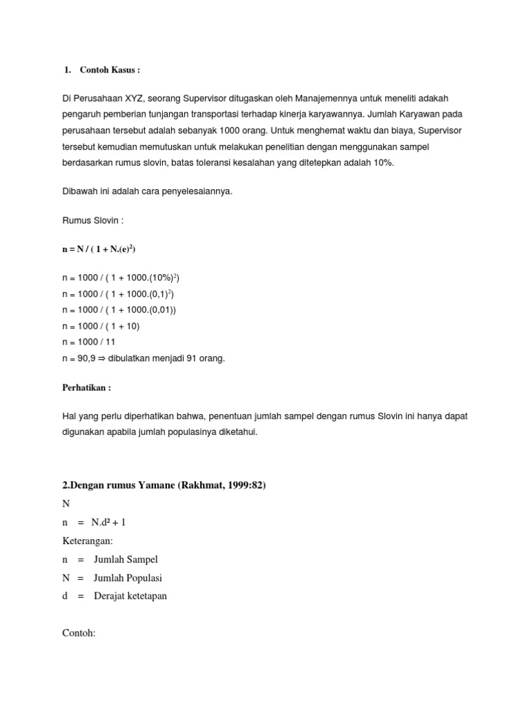 Teknik Menentukan Ukuran Sampel | PDF | Sains & Matematika | Komputer