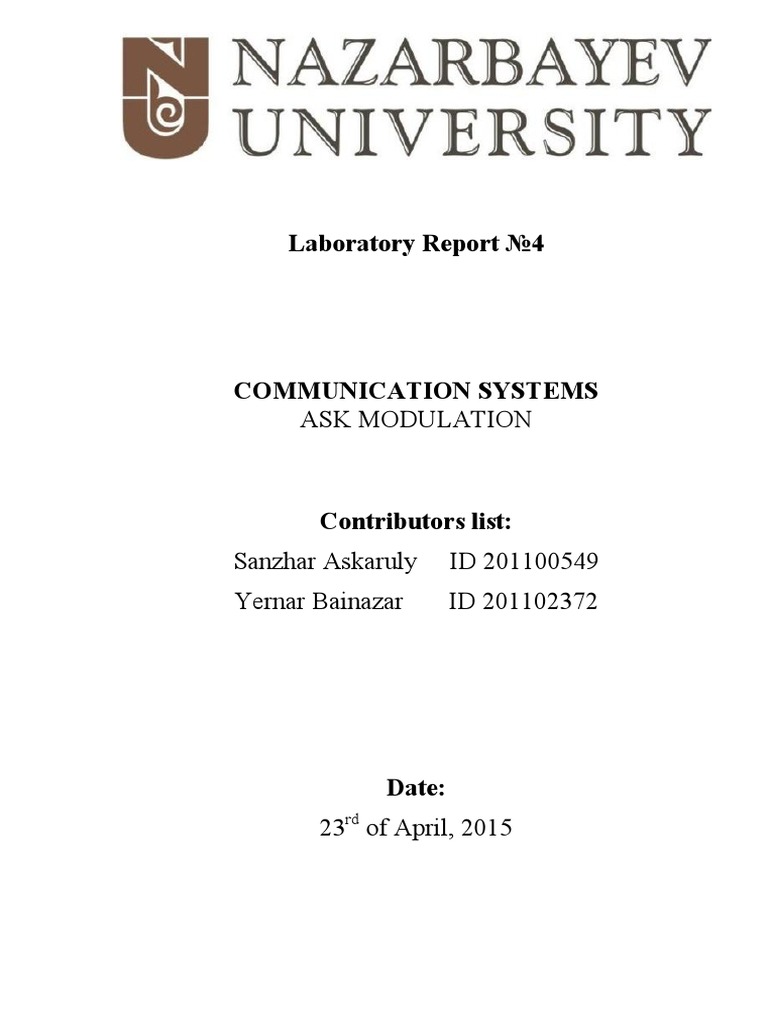 Lab 4 Communication Systems Amplitude Pdf Modulation Physical