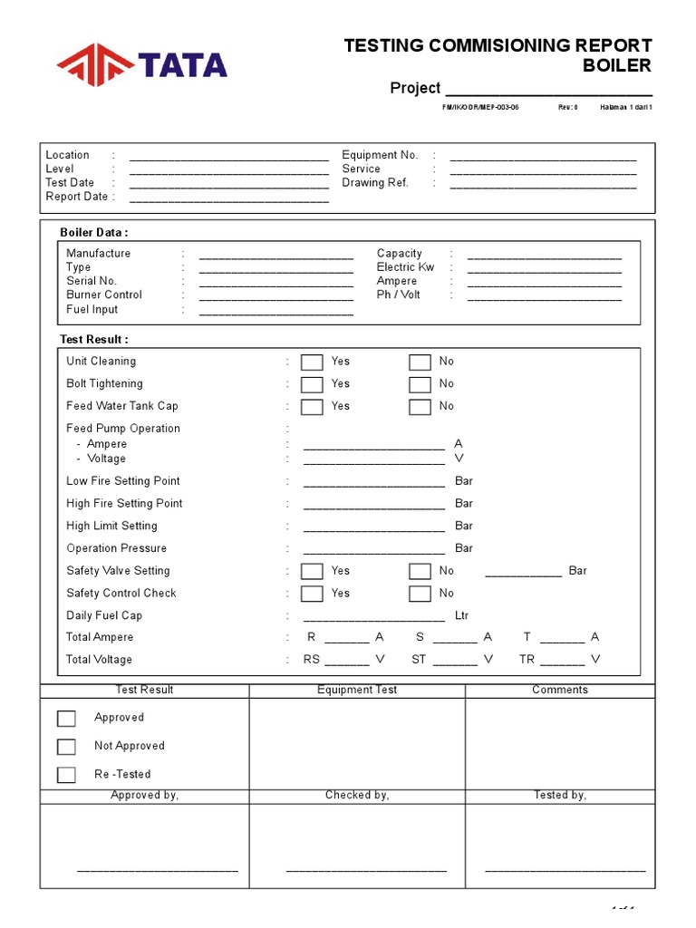 Testing Commisioning Report Boiler: Project | PDF | Power (Physics ...