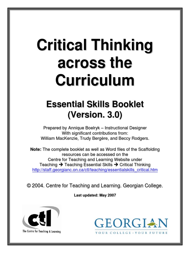 Critical Thinking Across The Curriculum 1409 PDF | PDF | Critical ...