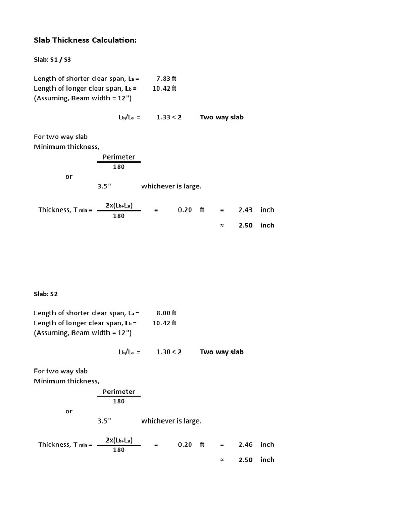 Slab Thickness Calculation Guide | PDF | Home & Garden | Science ...