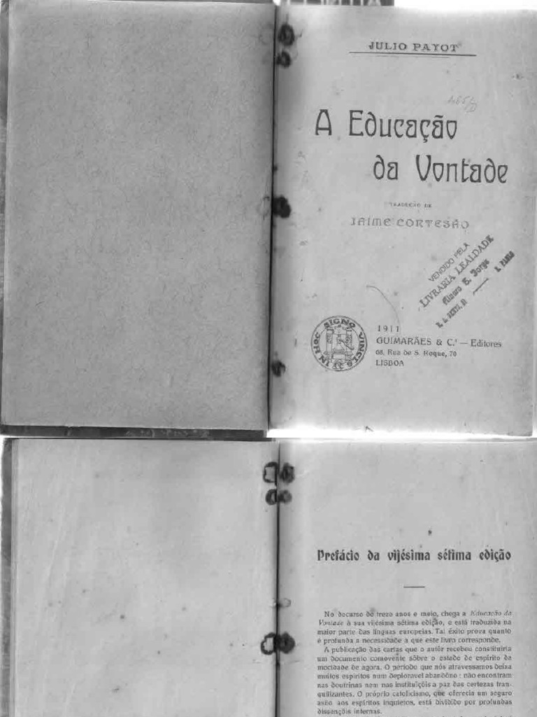 Jules Payot Educação Da Vontade PDF | PDF | Formação complementar ...