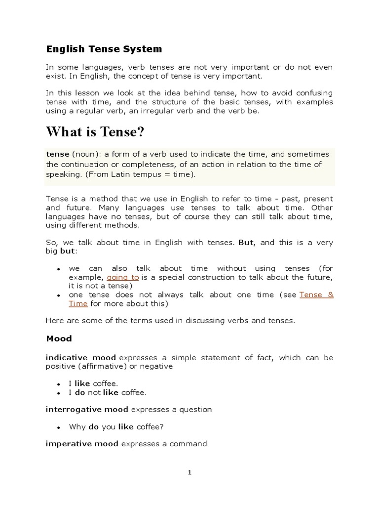 English Tense System | Download Free PDF | Perfect (Grammar ...
