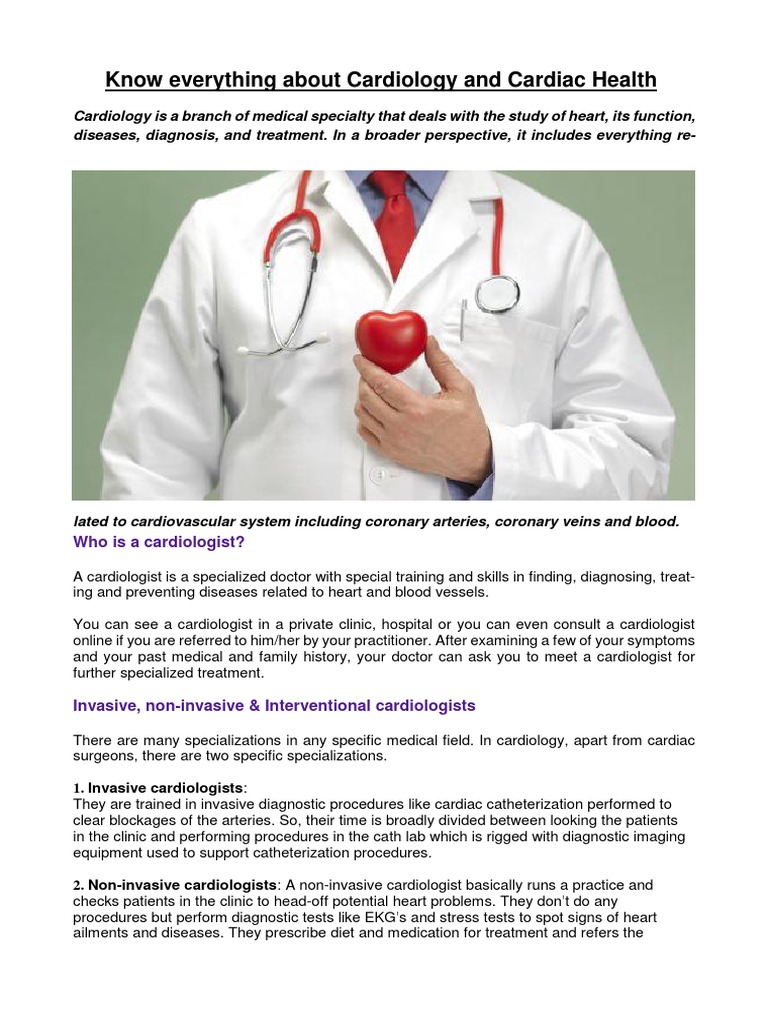 Know Everything About Cardiac Health | PDF | Cardiology | Heart