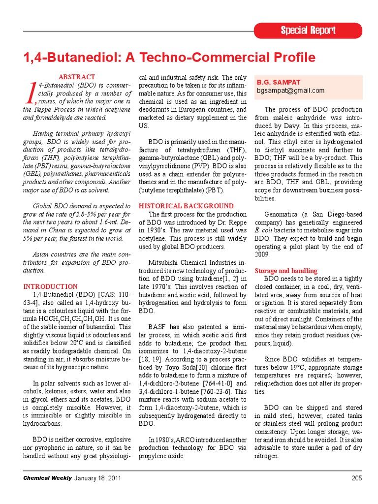 Special Report 205 Chemical Weekly 1 4-B PDF | PDF | Tetrahydrofuran ...