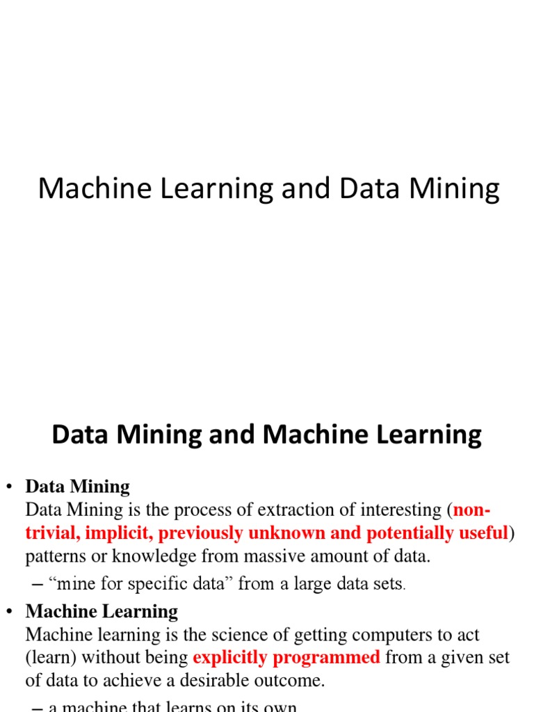 MLDM Lect1 Introduction | PDF | Machine Learning | Pattern Recognition