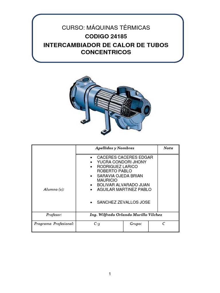 Informe Maquinas Termicas | Descargar gratis PDF | Intercambiador de ...