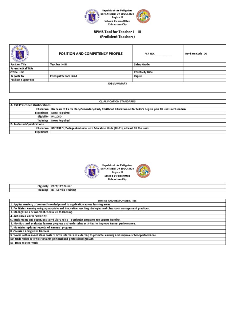 Ipcrf For Teacher 1-3 | PDF | Teachers | Educational Technology