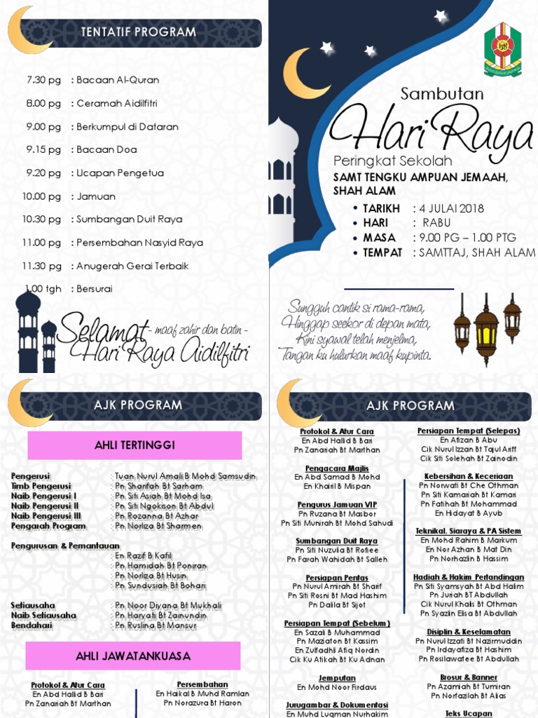 Buku Program Sambutan Hari Raya 2018 | PDF Buku Program Sambutan Hari Raya 2018 | PDF